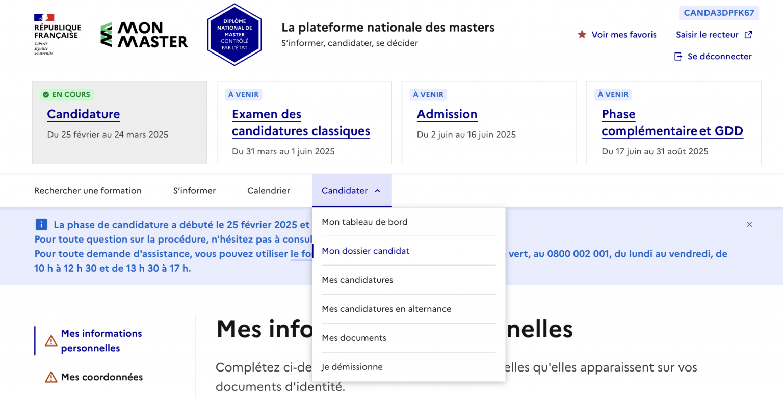 Ouverture plateforme Mon Master : comment créer ton compte
